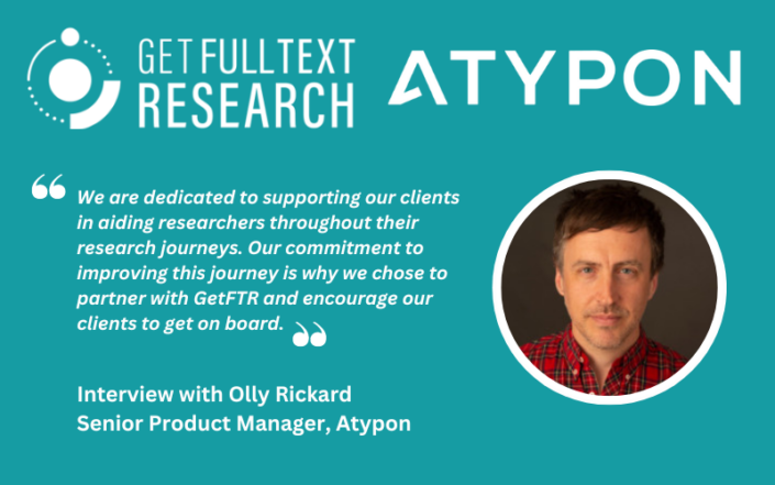 Interview with Olly Rickard, Atypon | GetFTR